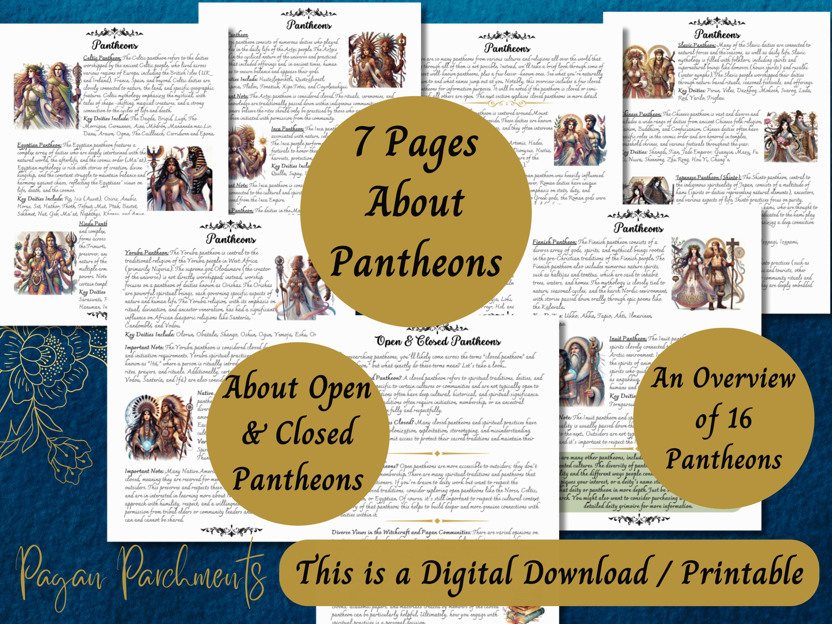 Deity Work Grimoire Pages + Journal, Pantheons Overview, Ecstatic ...