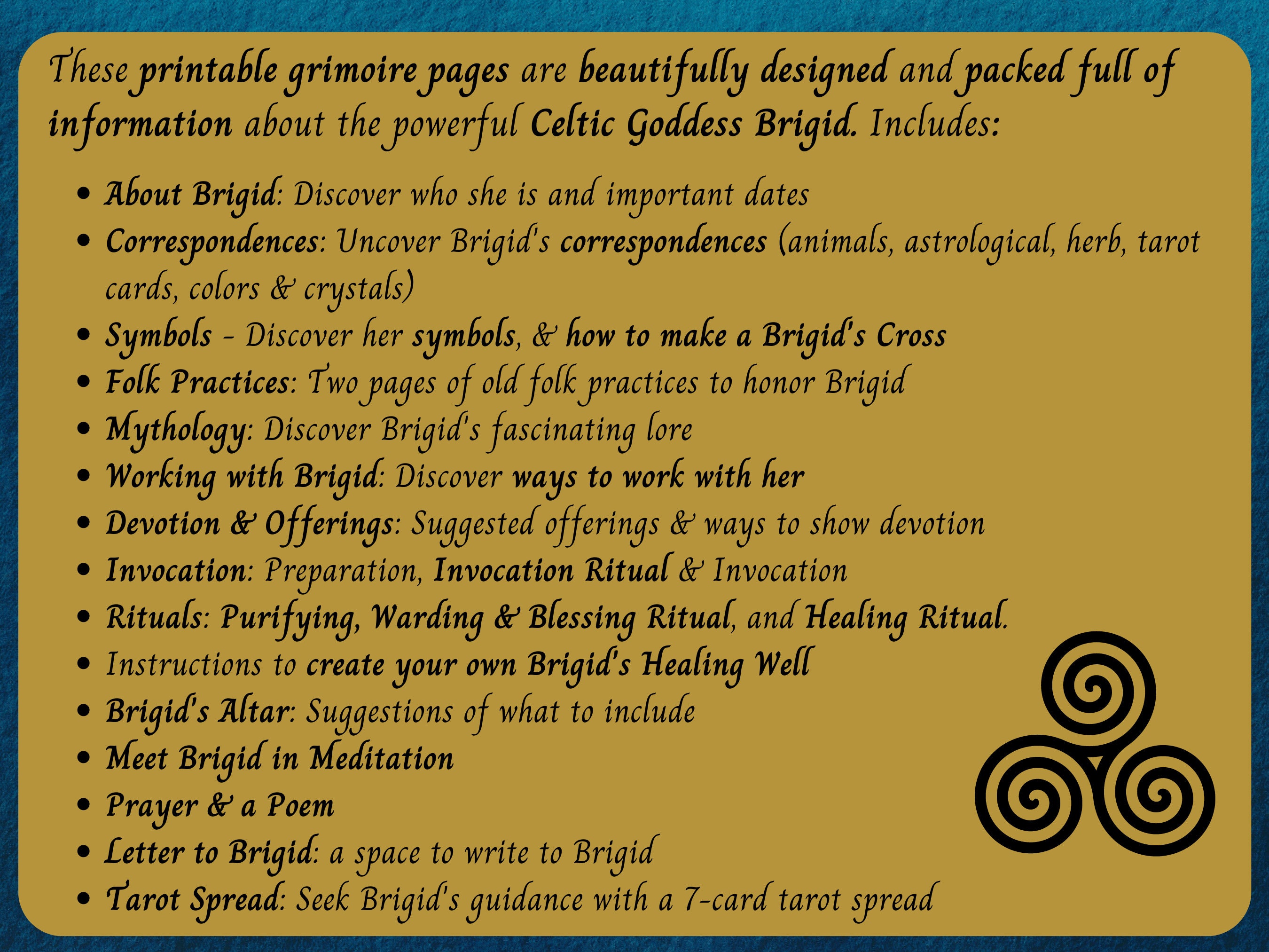 Brigid Grimoire Printable Witch's Guide to Working With - Etsy UK