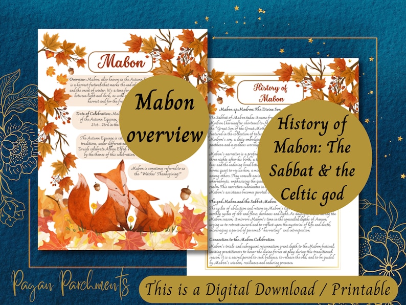 Mabon Sabbat Grimoire Printable, How to Celebrate Autumn Equinox, Pagan ...