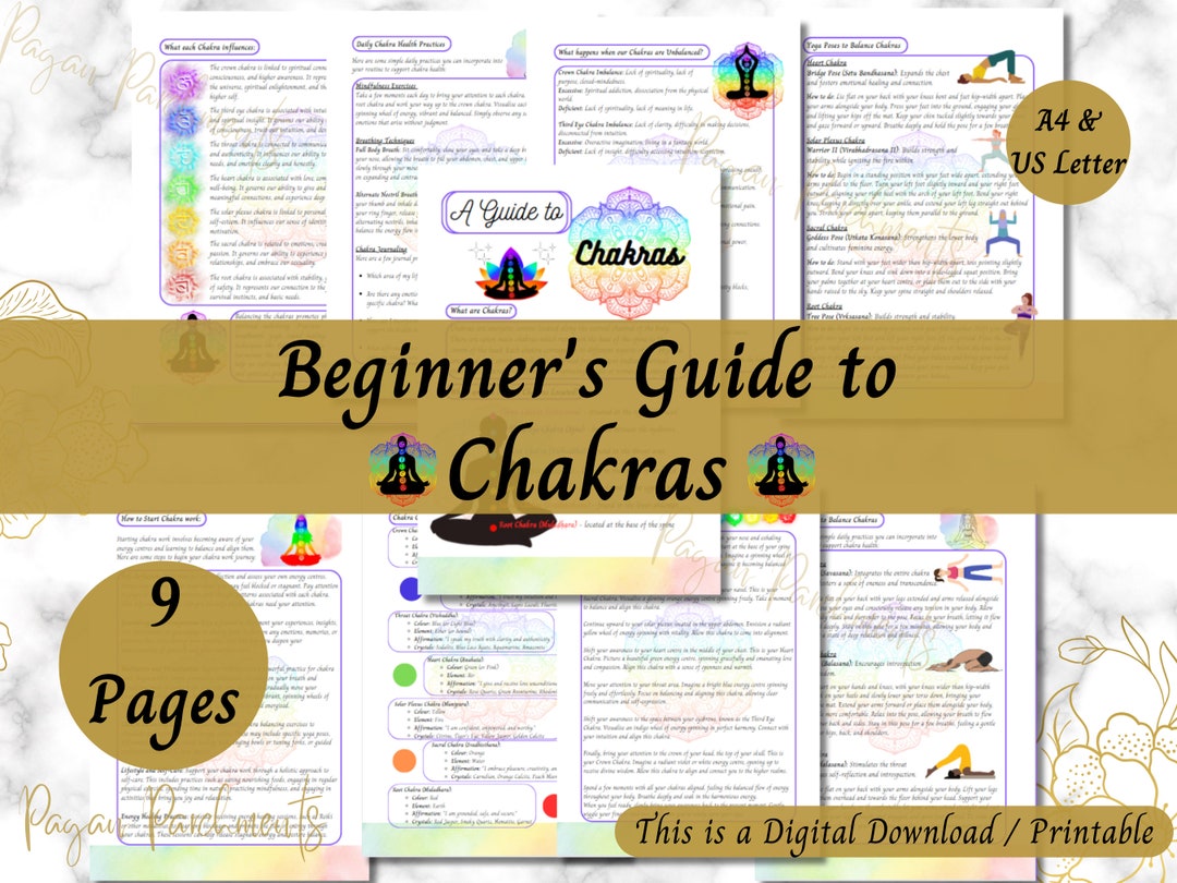 Beginner's Guide to Chakras: Chakra Cheat Sheets, Yoga Poses (PDF ...