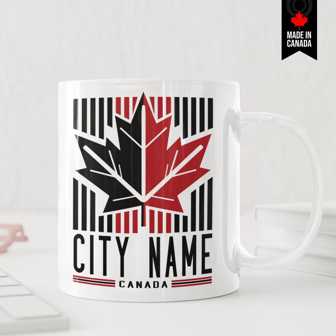 Canadian Maple Leaf City Mug – Custom City Souvenir Coffee Cup With ...