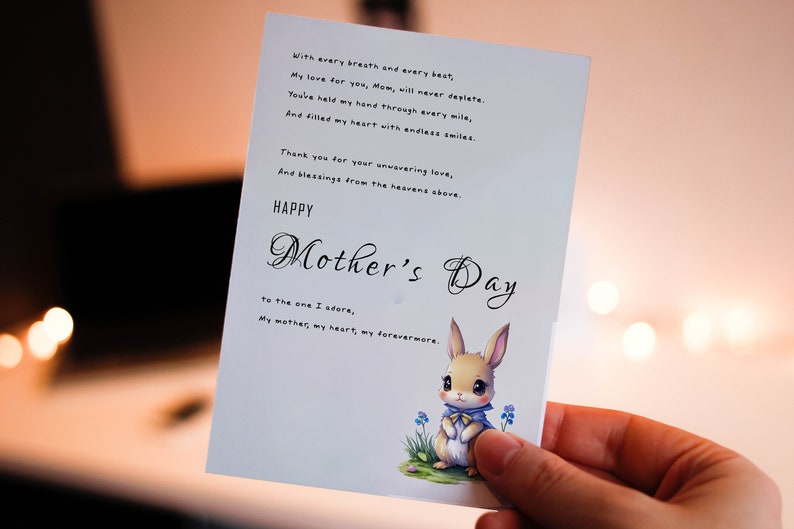 Printable Mothers Day Card #3, Digital Download, Printable Mother's Day ...