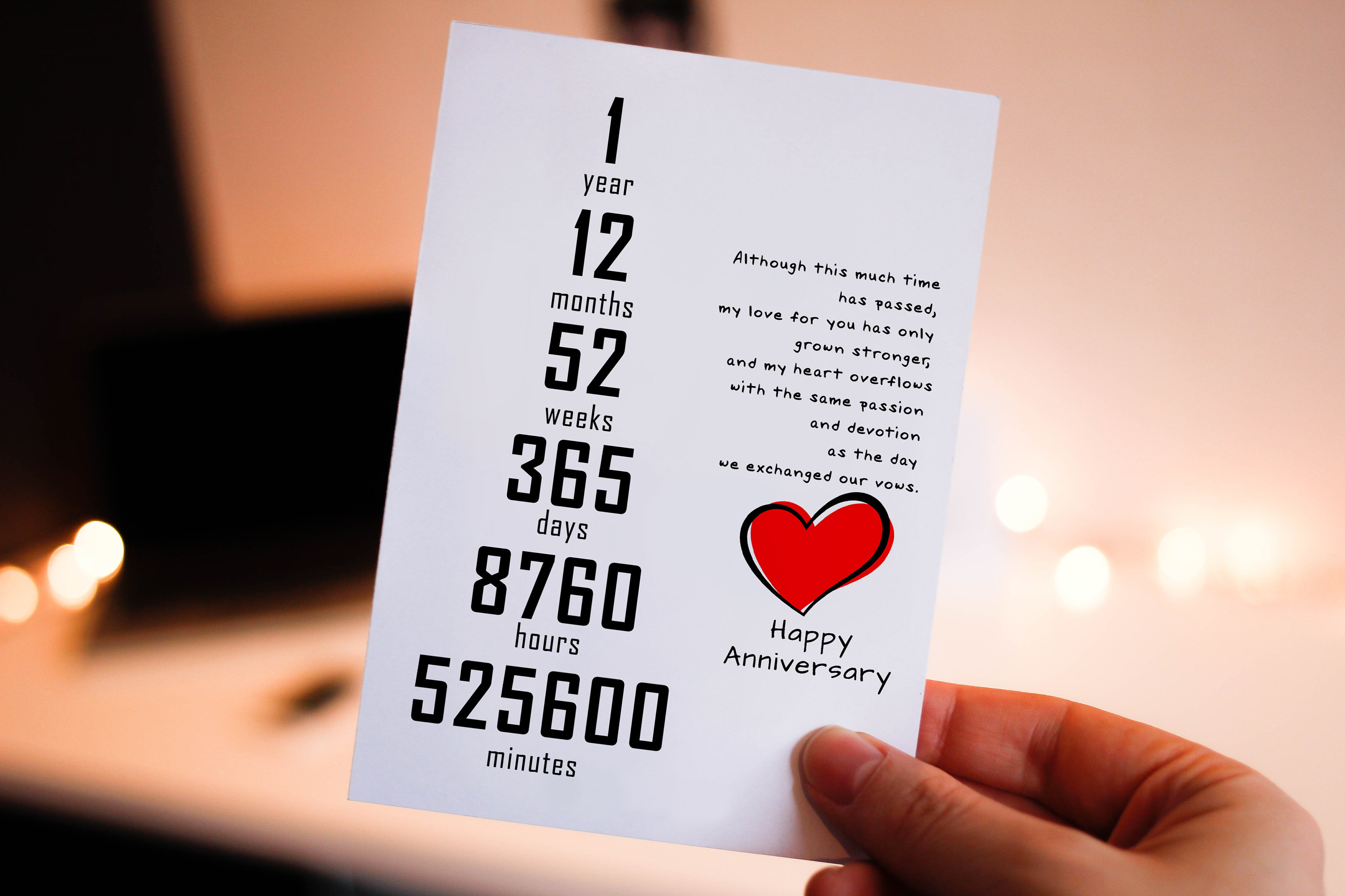 1st Anniversary Card Printable, First Anniversary Digital Download Card ...