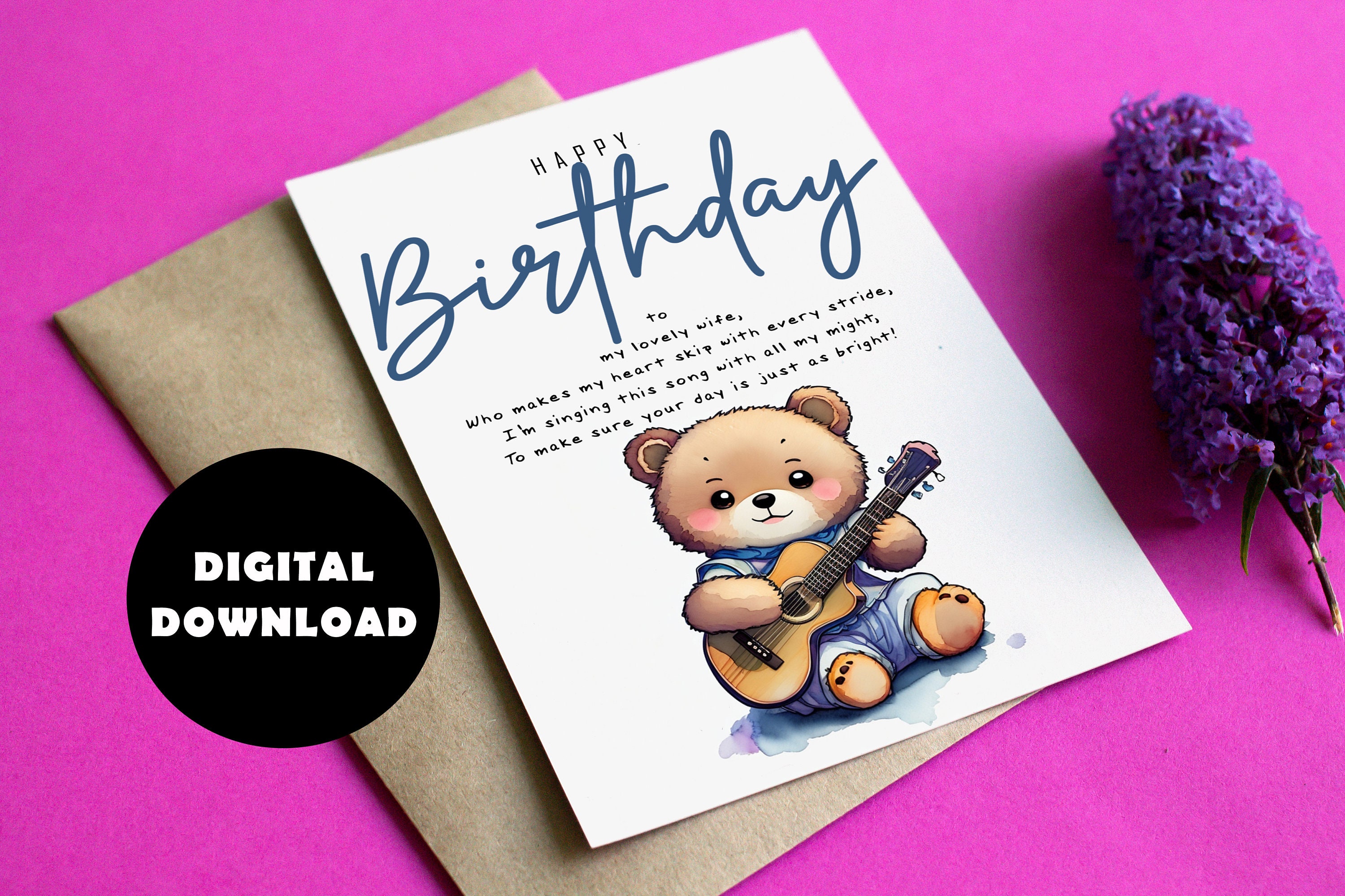 Instant Download Birthday Card #6 , Digital Download, Printable ...