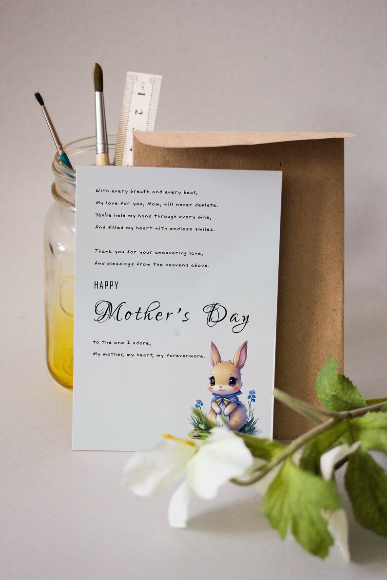 Printable Mothers Day Card #3, Digital Download, Printable Mother's Day ...