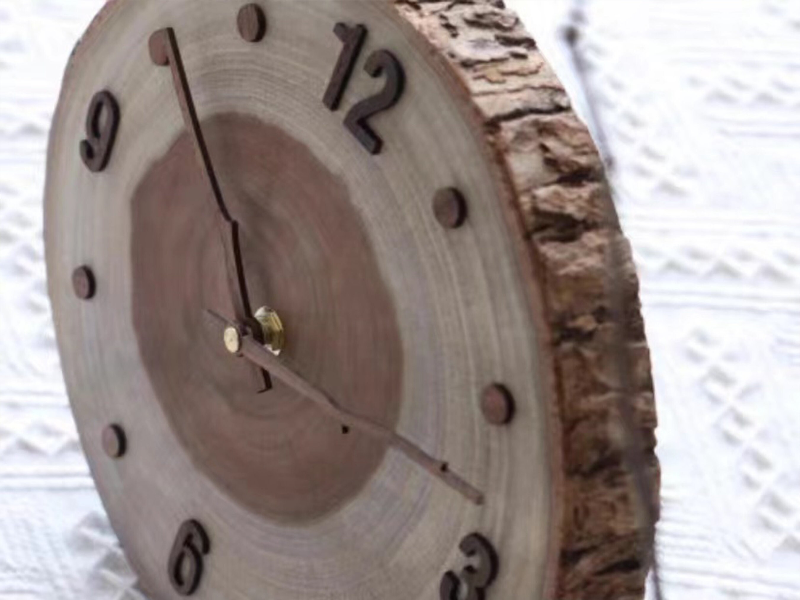 Natural Solid Wood Clock Wall Decor Cute Handmade Wooden - Etsy