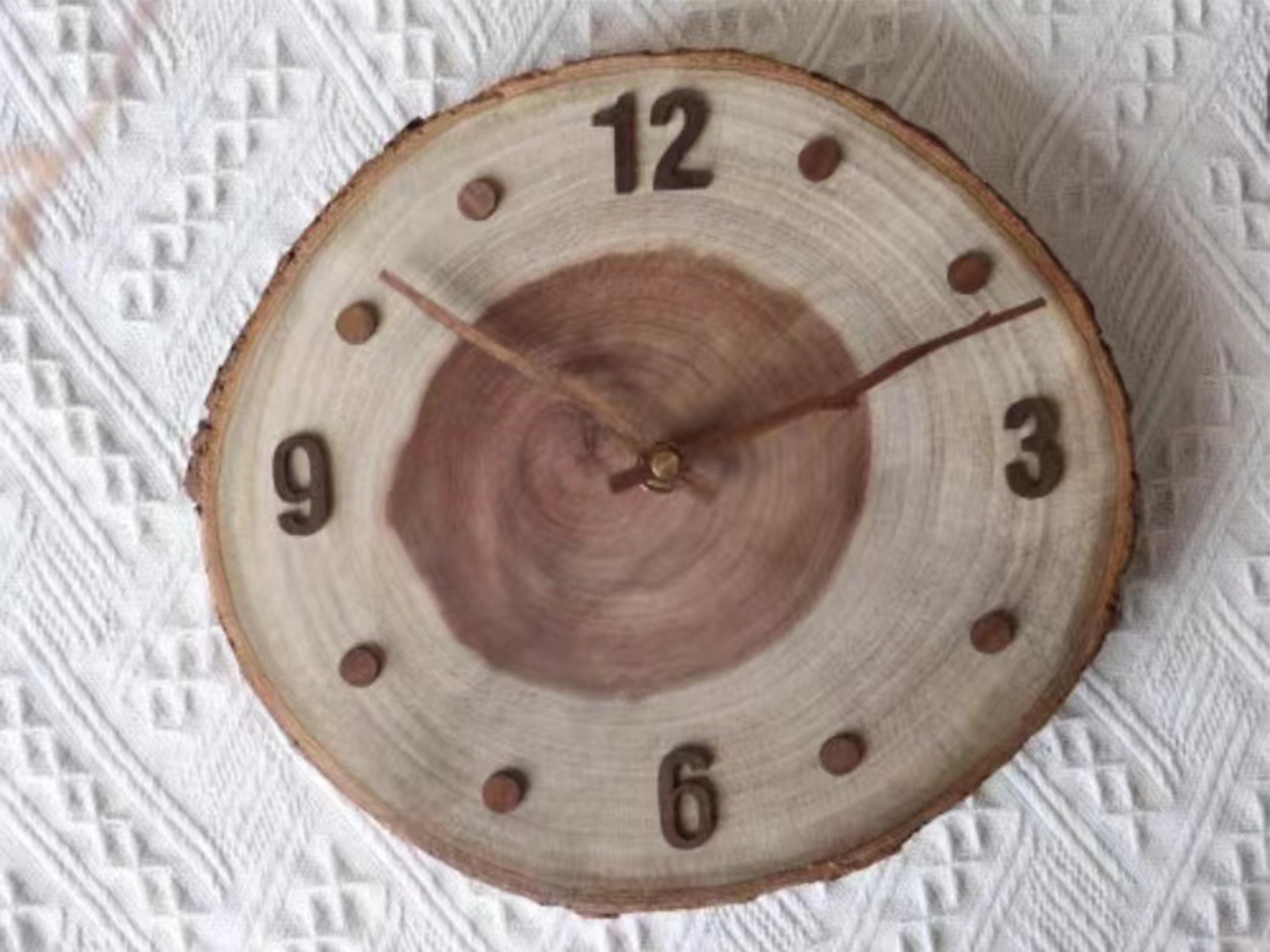 Natural Solid Wood Clock Wall Decor Cute Handmade Wooden - Etsy