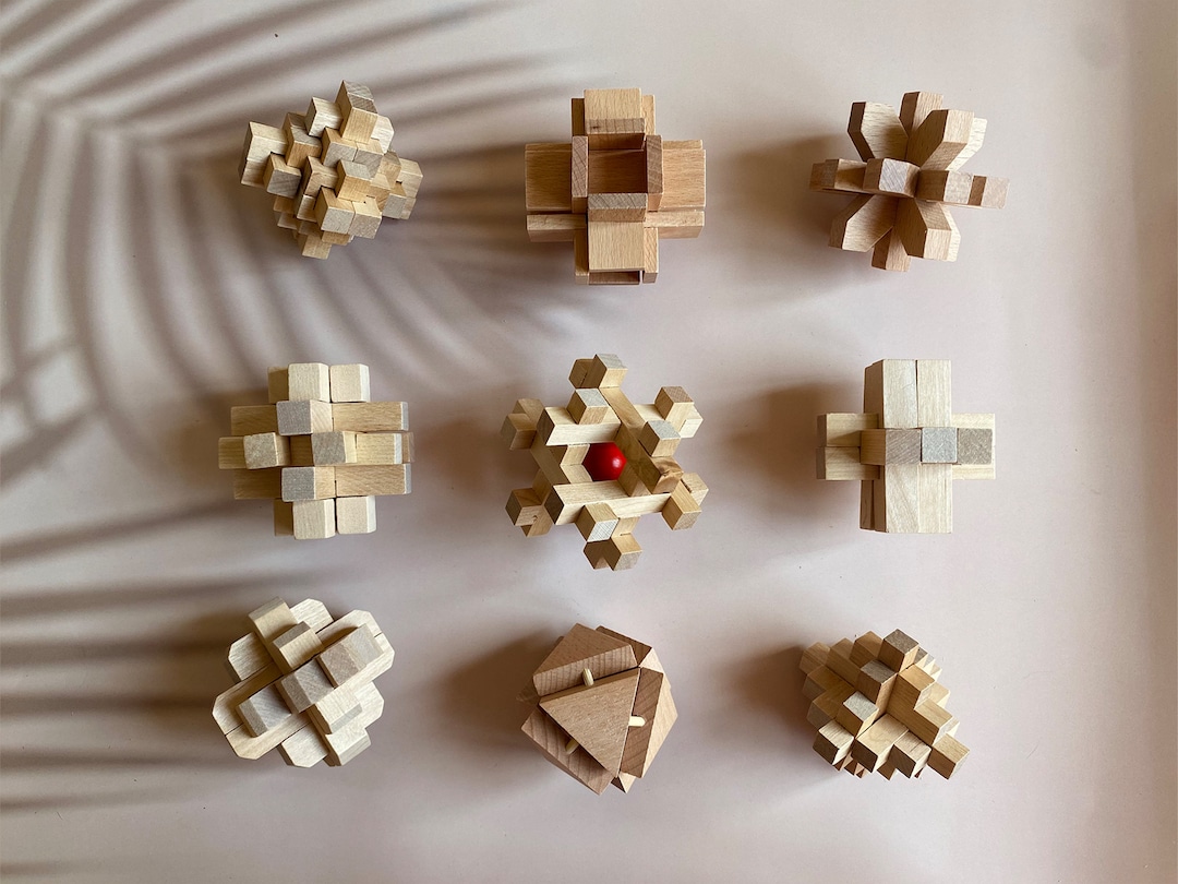 Wooden Puzzle Wooden Brain Teaser Puzzle Adults,wooden Jigsaw Puzzle,iq ...