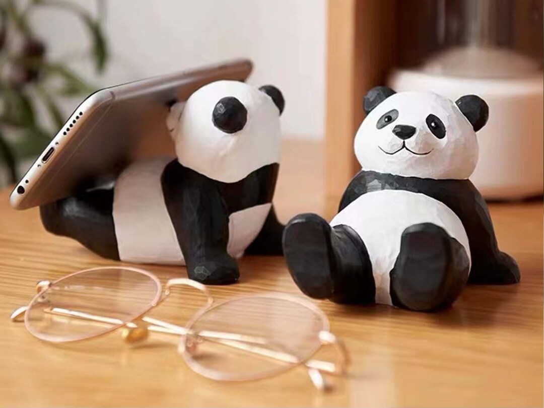 Cute Panda Phone Stands, Unique Wooden Animal Ipad/iphone Holder ...
