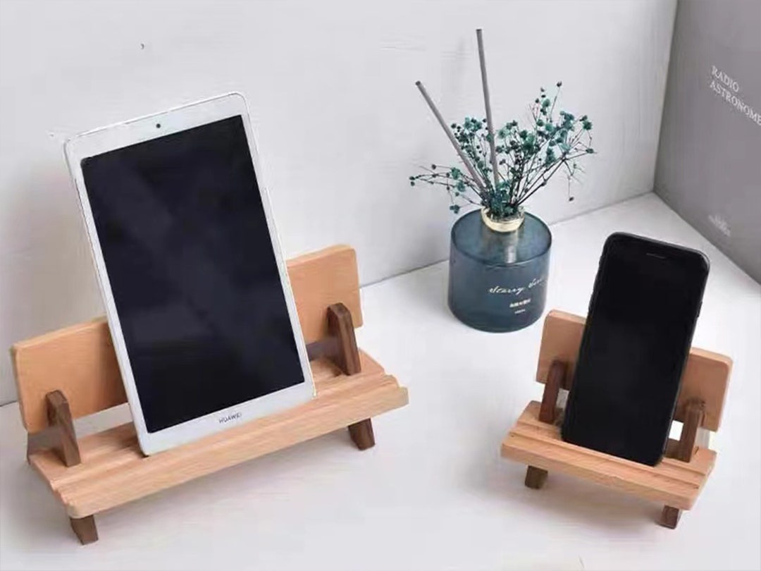 Cute Chair Phone Stands, Wooden Bench Cell Phone Holder, Creative ...