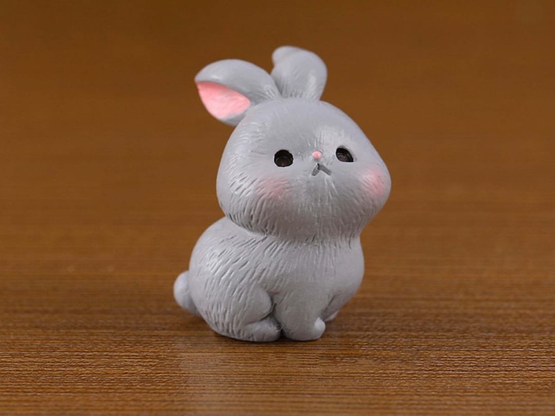 Cute Miniature Rabbit Figurines Handmade With Resin, 8-piece Mini Bunny ...