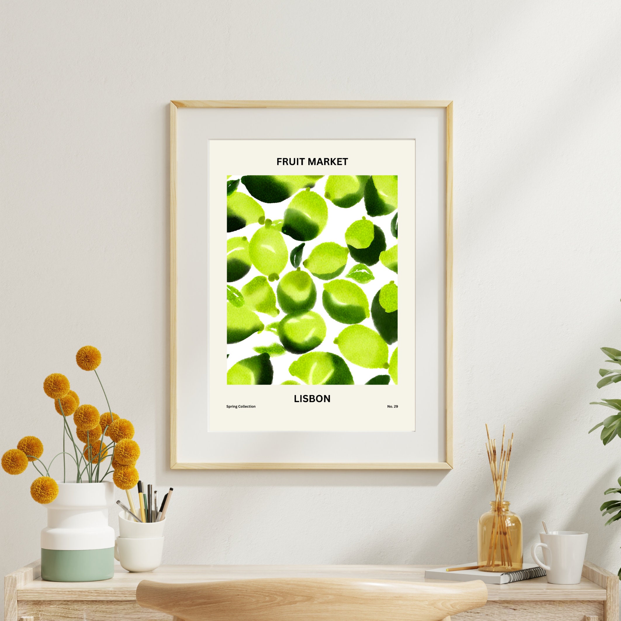 Poster Lime Poster Kitchen Fruit Market Digital Download Watercolor ...