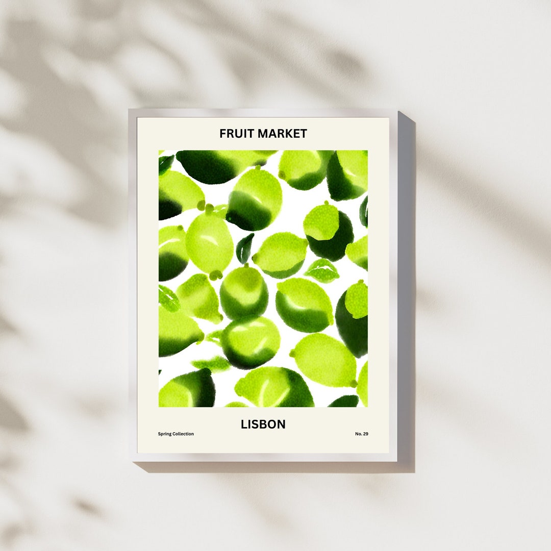 Poster Lime Poster Kitchen Fruit Market Digital Download Watercolor ...