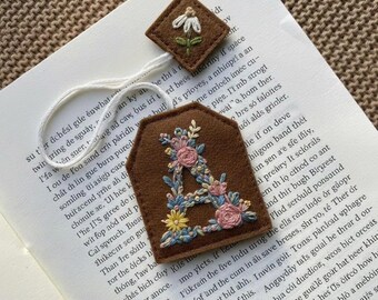 Hand Embroidered Birth Flower Felt Tea Bag Bookmark (PDF Pattern) - Etsy