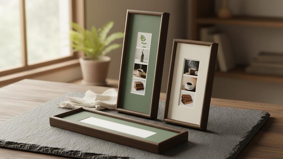 Custom Photobooth Frame for Photo Strip Prints: Elongated Solid Wood ...