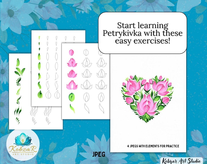 Coloring Page With Petrykivka Painting | Pre-designed Pattern ...