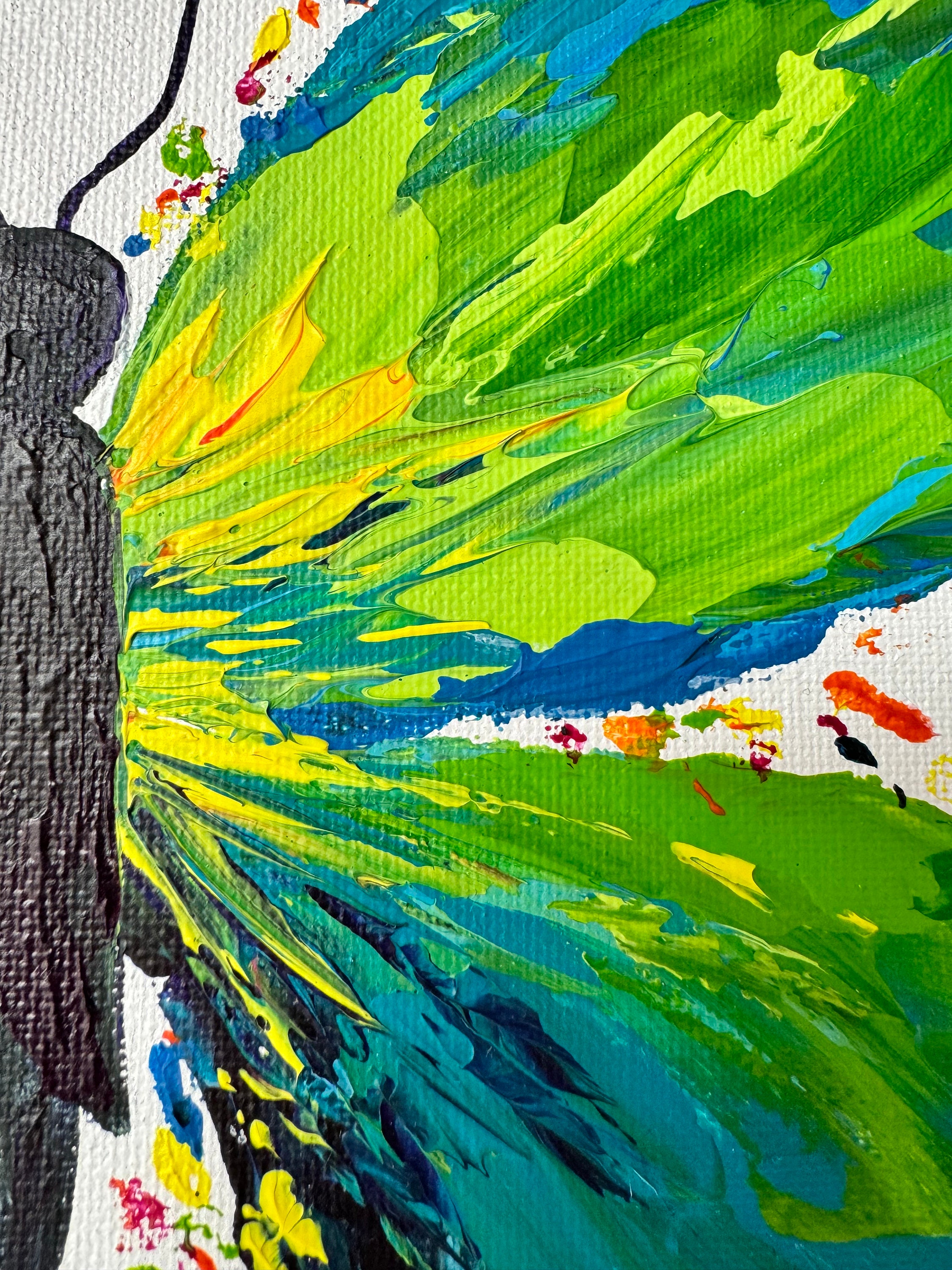 Textured Butterfly Painting: Original Acrylic Artwork (11.8x11.8 ...