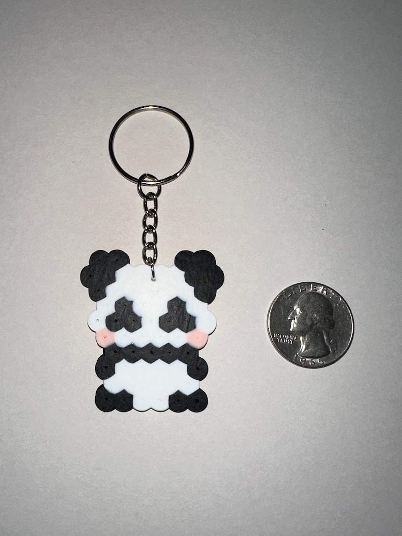 Panda Perler Bead Keychain - Etsy