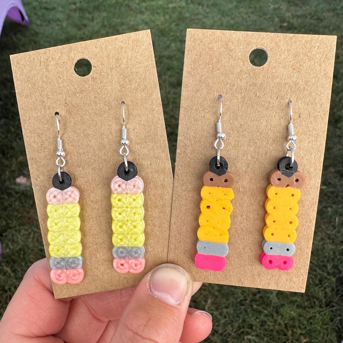 Pencil Perler Bead Earrings | Teacher Perler Bead Earrings | Pencil ...