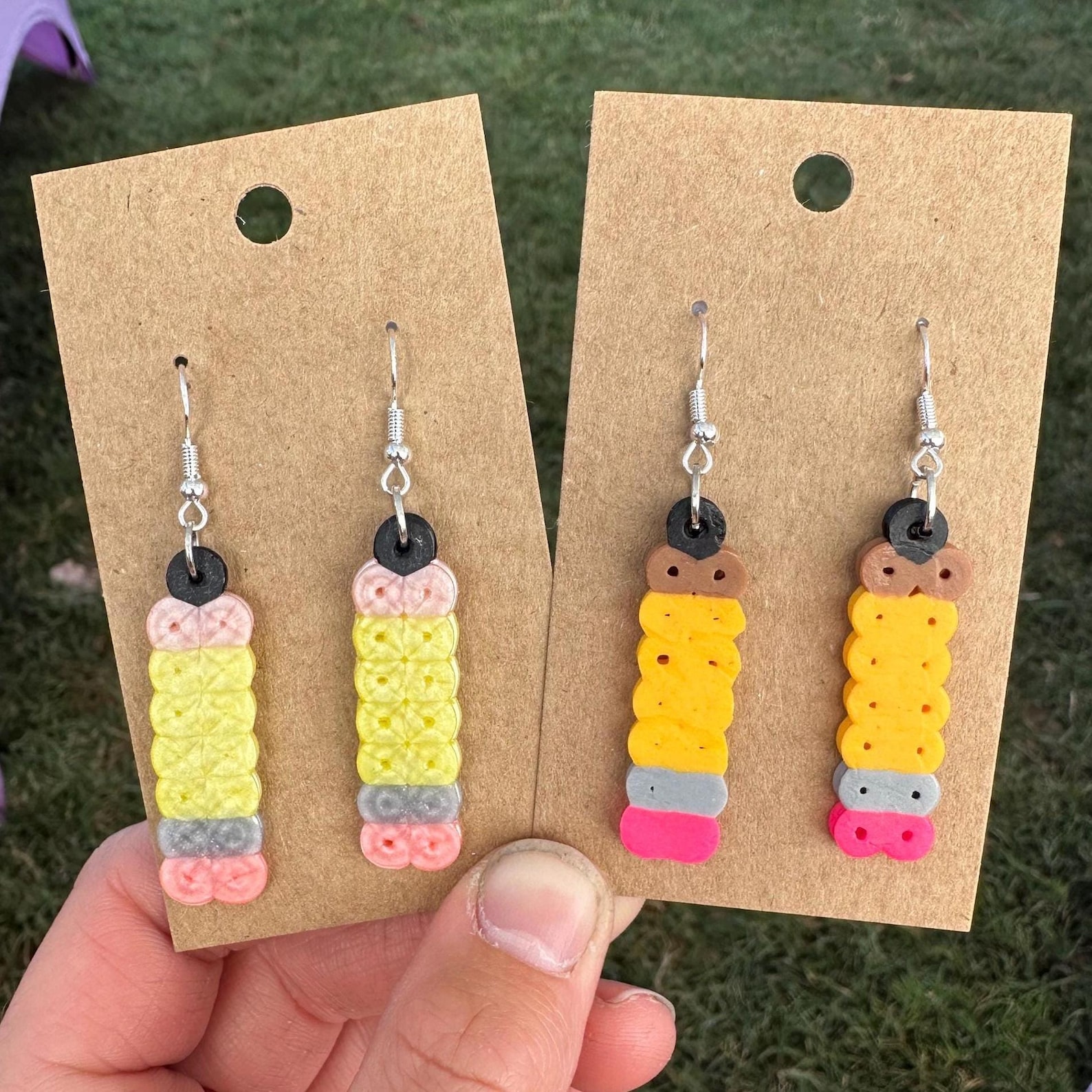 Pencil Perler Bead Earrings | Teacher Perler Bead Earrings | Pencil ...
