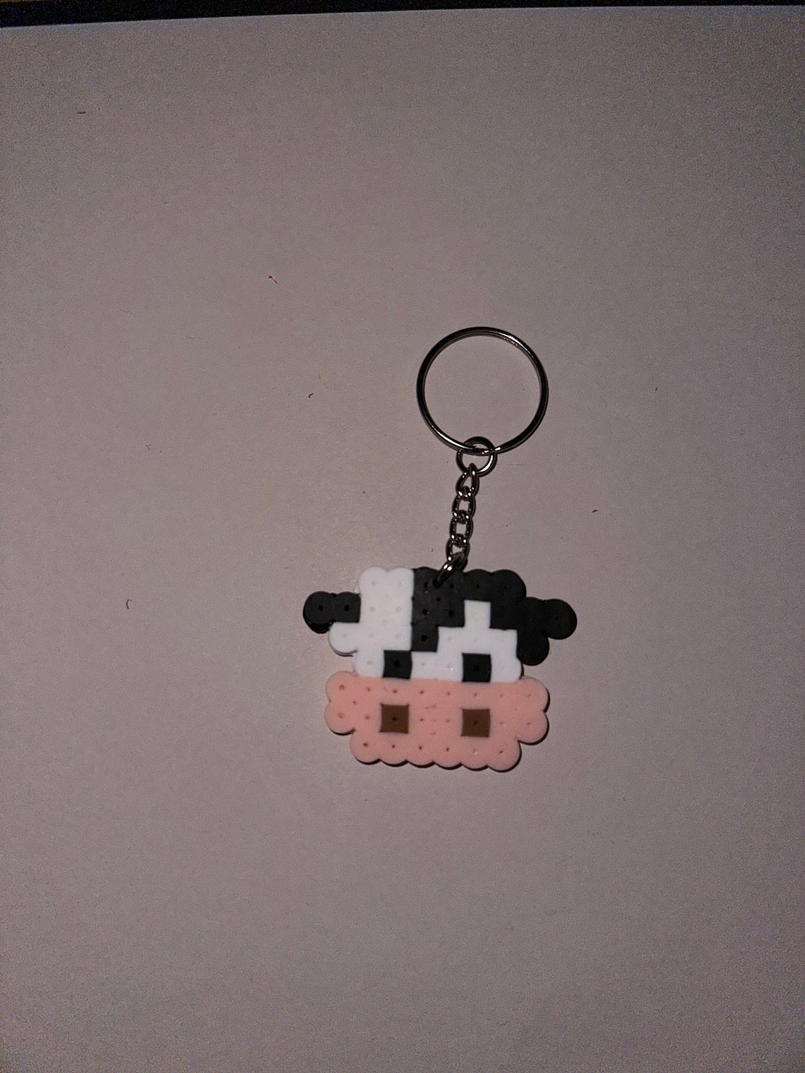 Cute Cow Perler Bead Keychain - Etsy
