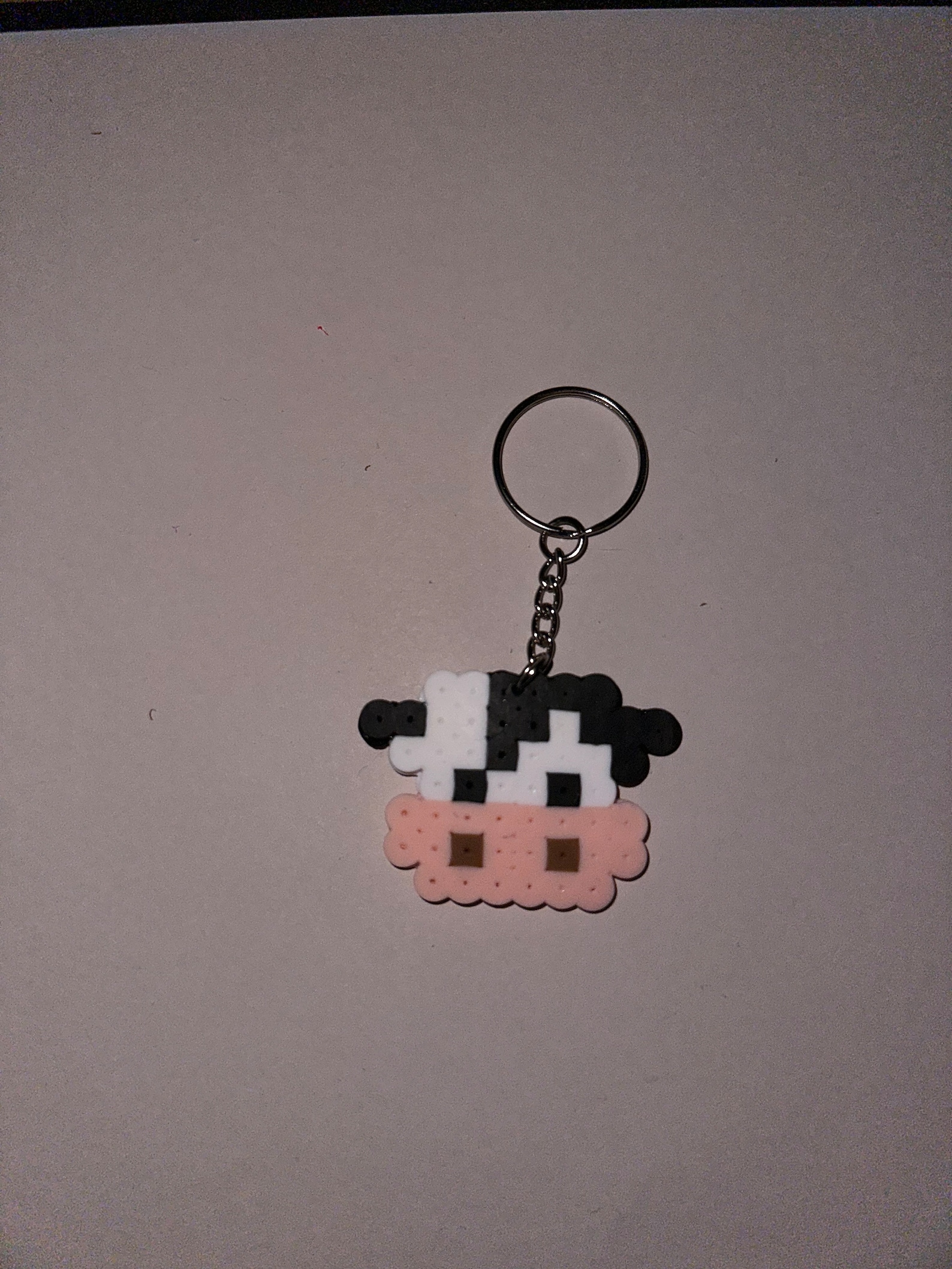 Cute Cow Perler Bead Keychain - Etsy