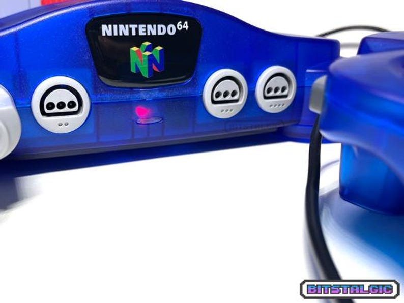 Custom Nintendo 64 N64 Console Clear Blue W/controller - Etsy