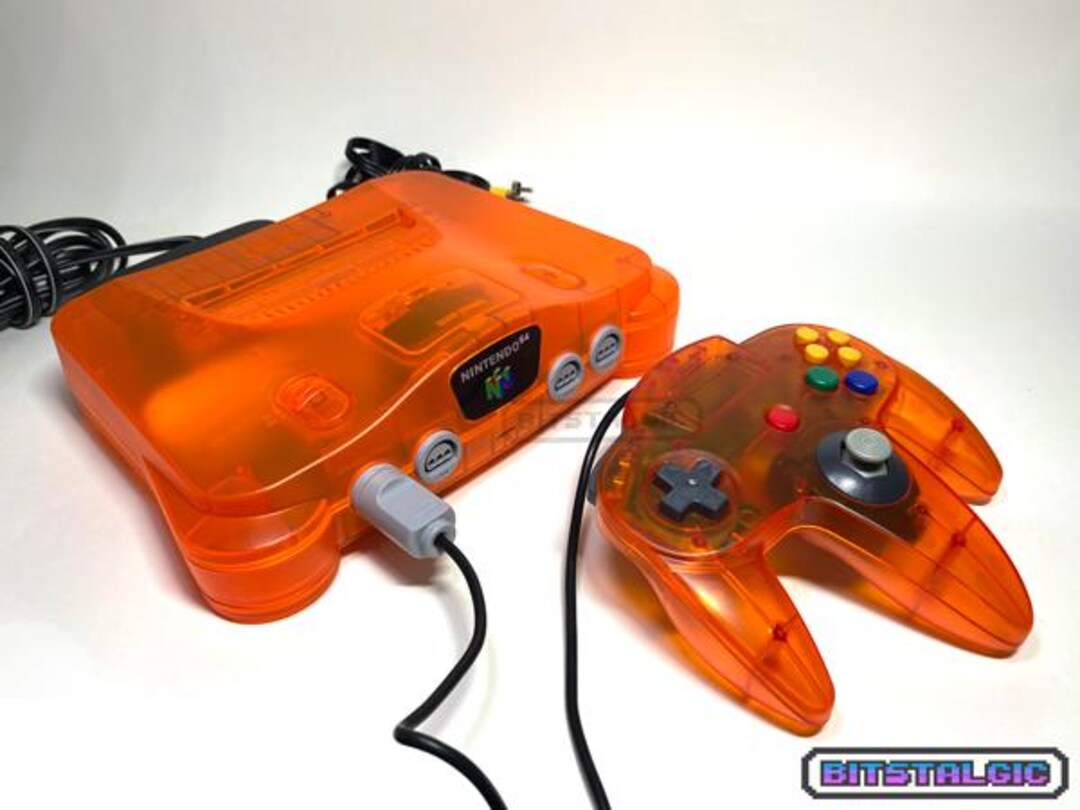 Custom Nintendo 64 N64 Console Clear Orange W/controller - Etsy