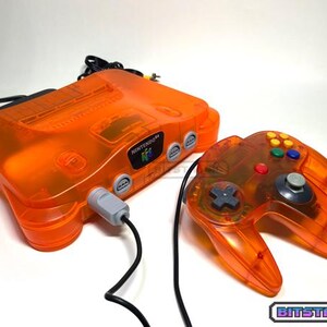 Custom Nintendo 64 N64 Console Clear Orange W/controller - Etsy