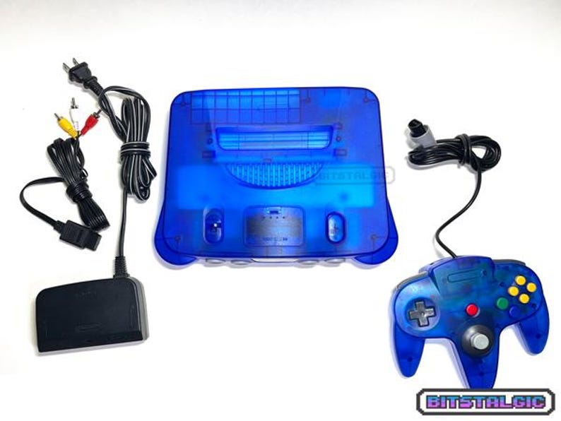 Custom Nintendo 64 N64 Console Clear Blue W/controller - Etsy
