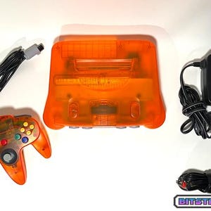 Custom Nintendo 64 N64 Console Clear Orange W/controller - Etsy
