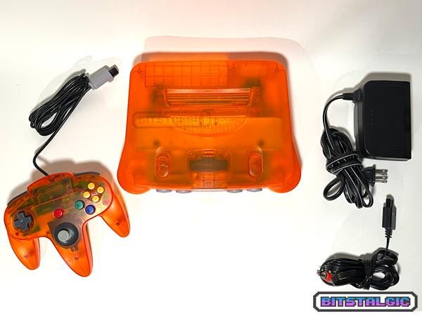 Custom Nintendo 64 N64 Console Clear Orange W/controller - Etsy