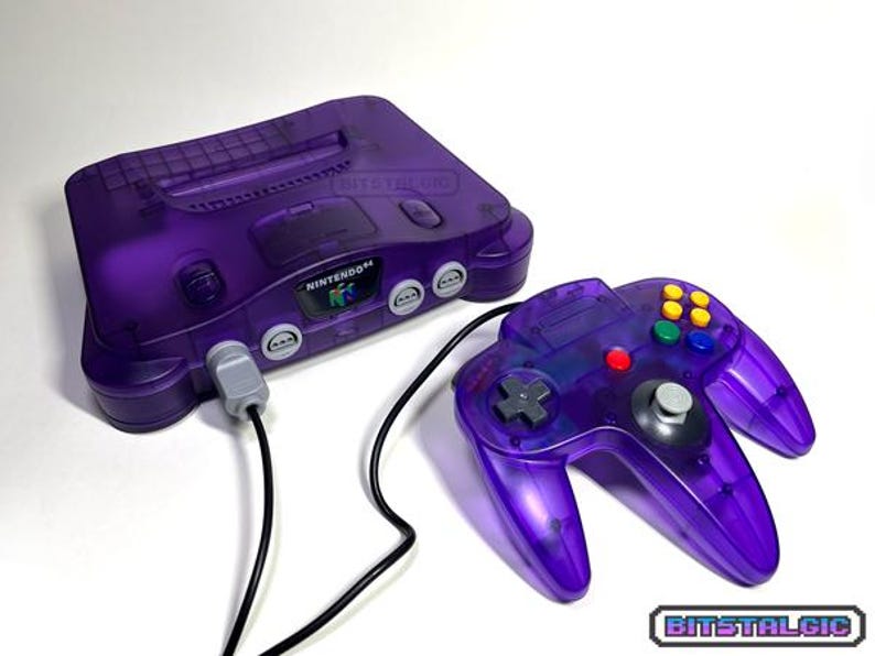 Custom Nintendo 64 N64 Console Clear Purple Grape W/controller - Etsy