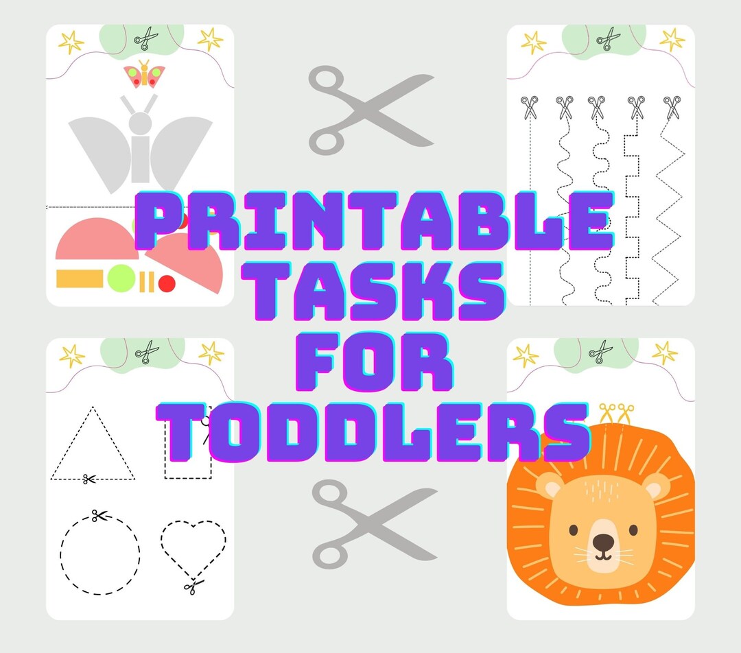 14 Pages Tasks for Kids! Printable Scissors Practise, Tasks for ...
