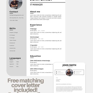 Modern One-page Resume and Cover Letter for Job Seekers, Easy-to-edit ...