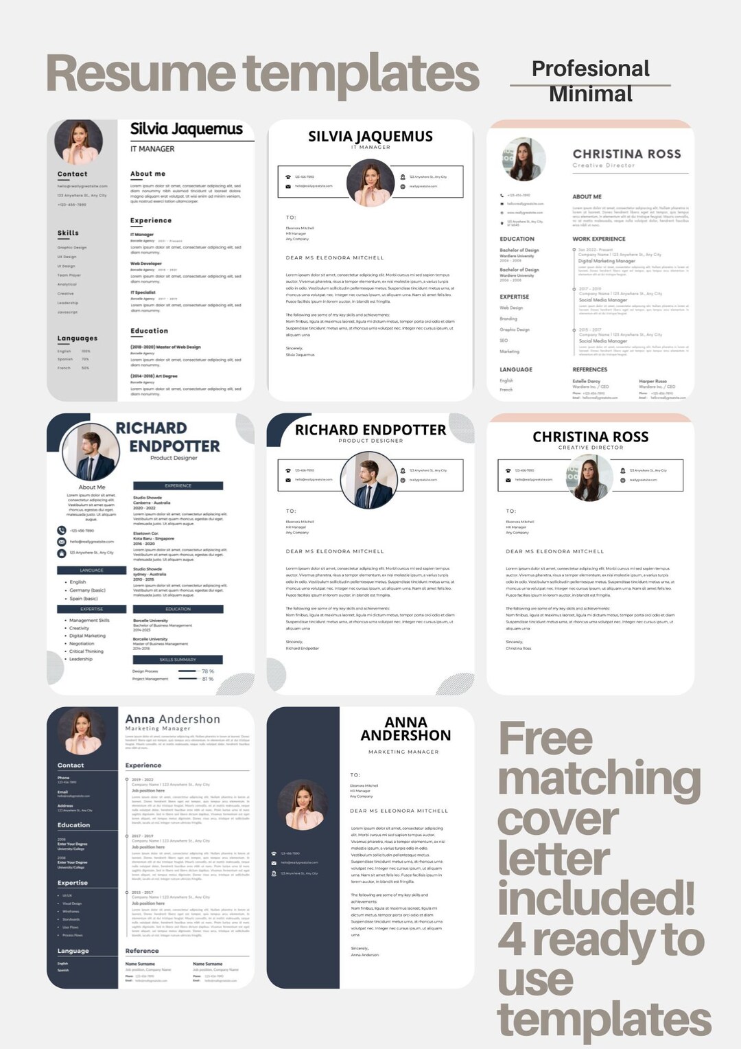 Resume Template, One Pager Ready to Use Resume, Professional Resume, CV ...