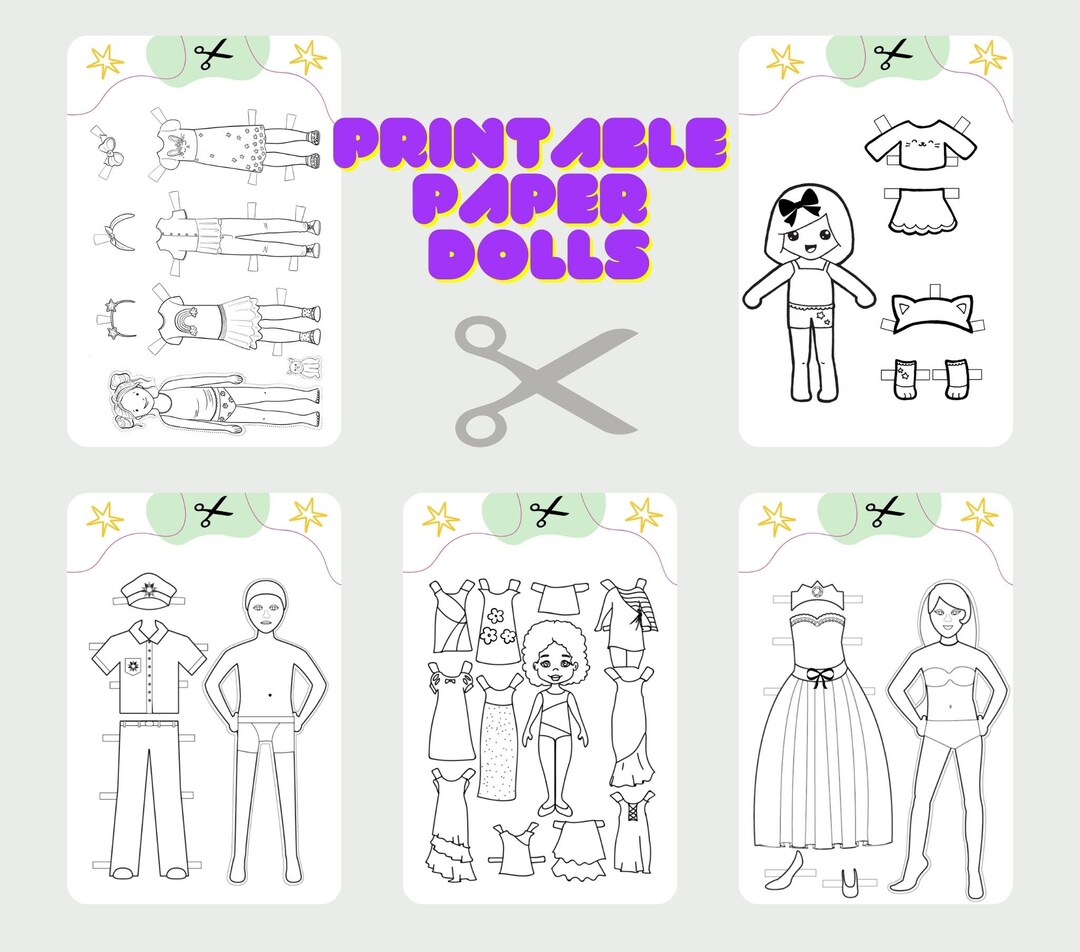 Printable Paper Dolls, Play for Toddlers, Scissors Practise and ...