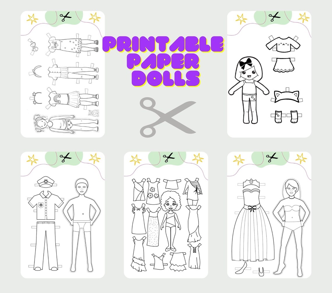 Printable Paper Dolls, Play for Toddlers, Scissors Practise and ...