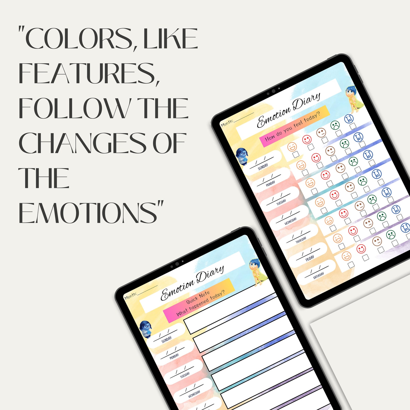 Printable Emotion Diary ( Mood Tracker) / Digital Download - Etsy