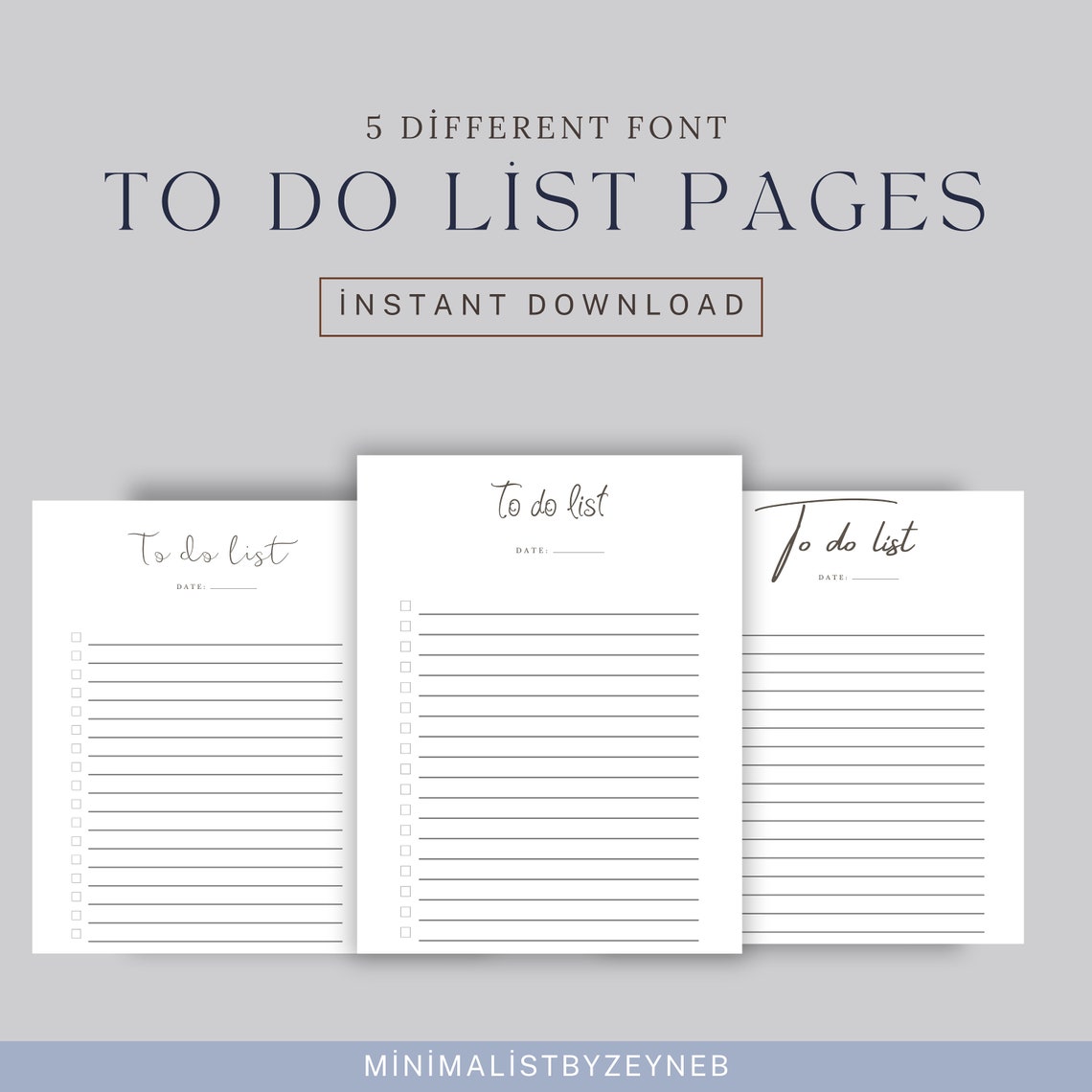 Minimalist to Do List, Printable to Do List,productivity, Tasks, List ...