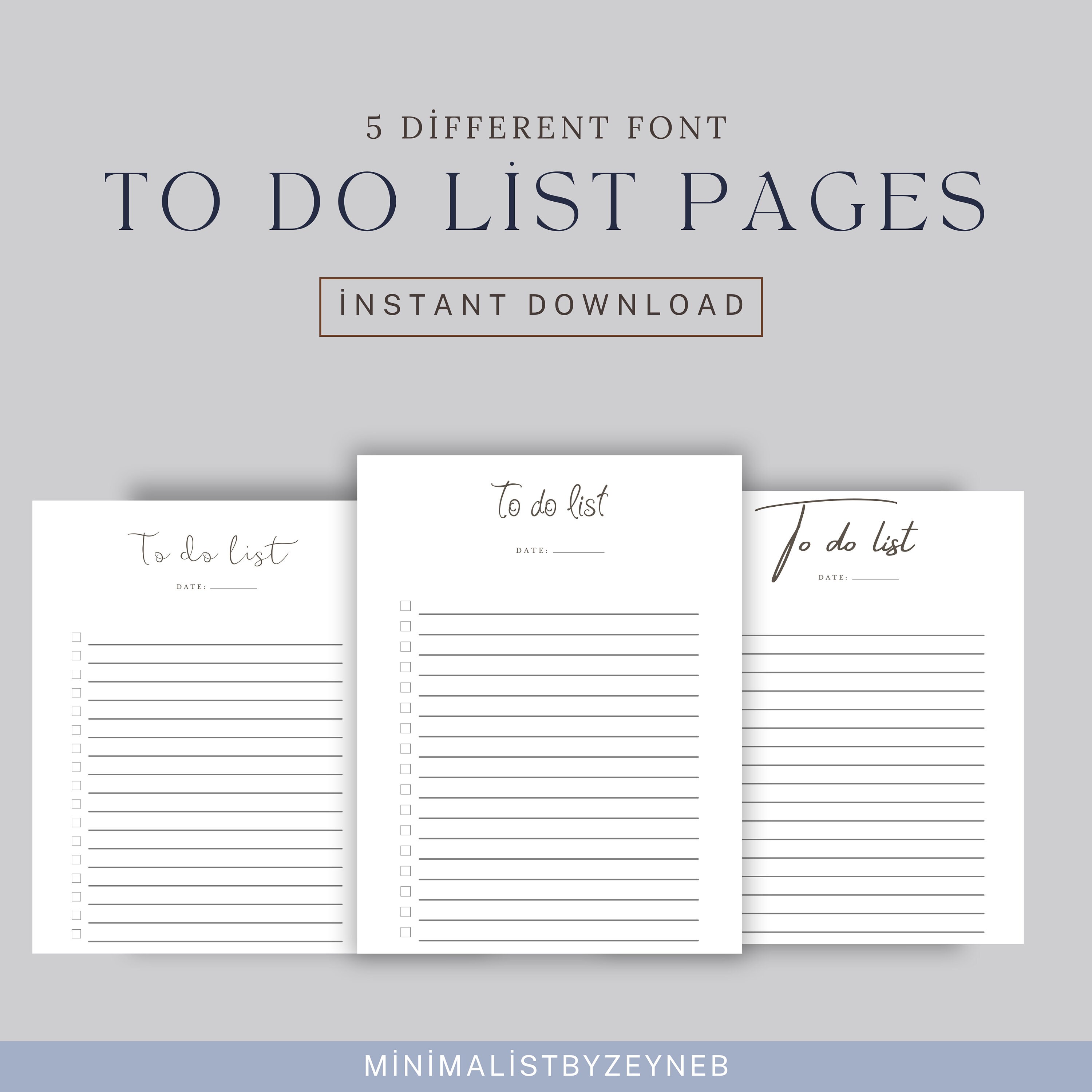 Minimalist to Do List, Printable to Do List,productivity, Tasks, List ...
