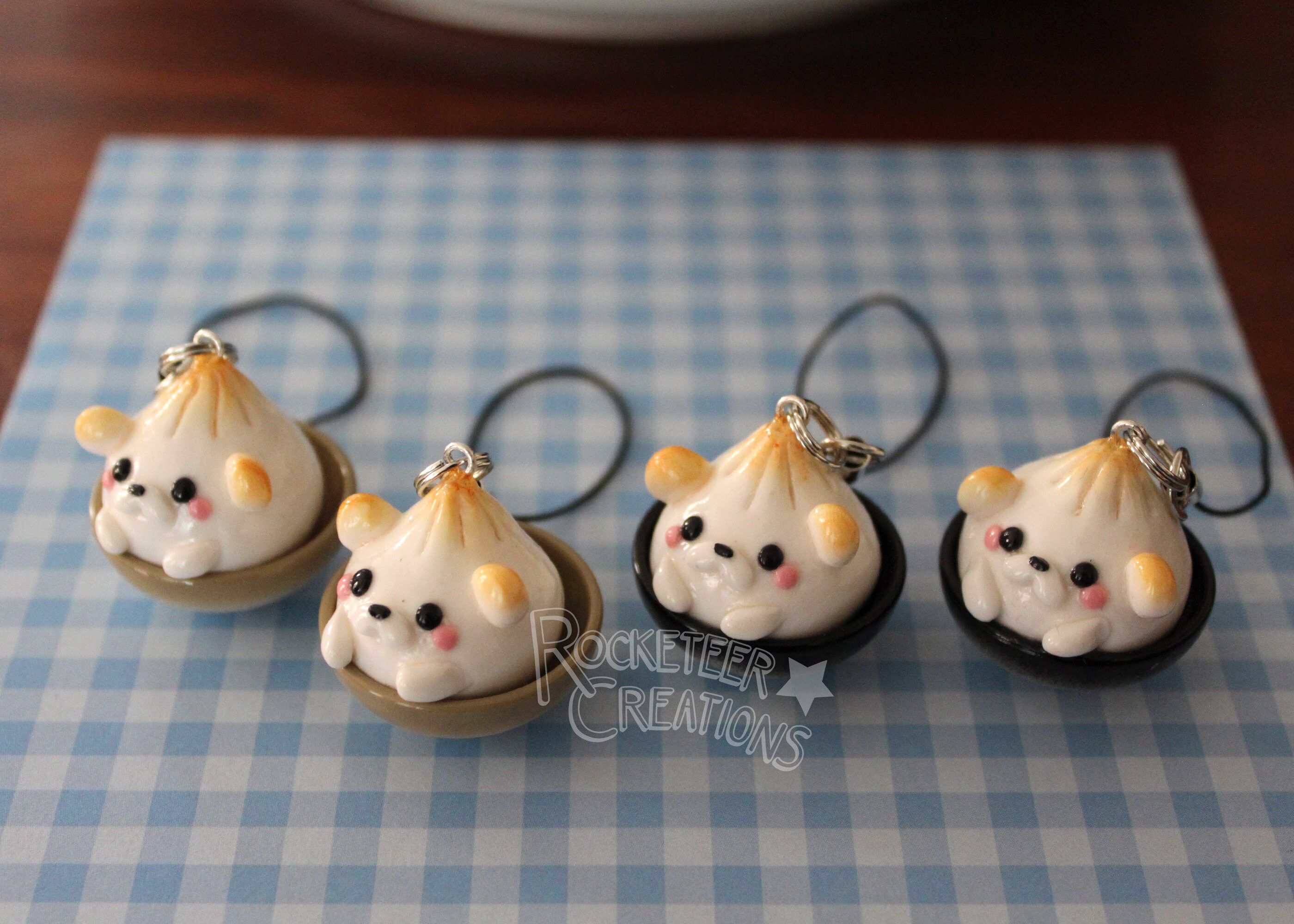Chubby Dumpling in a Bowl Polymer Clay keychain - Etsy