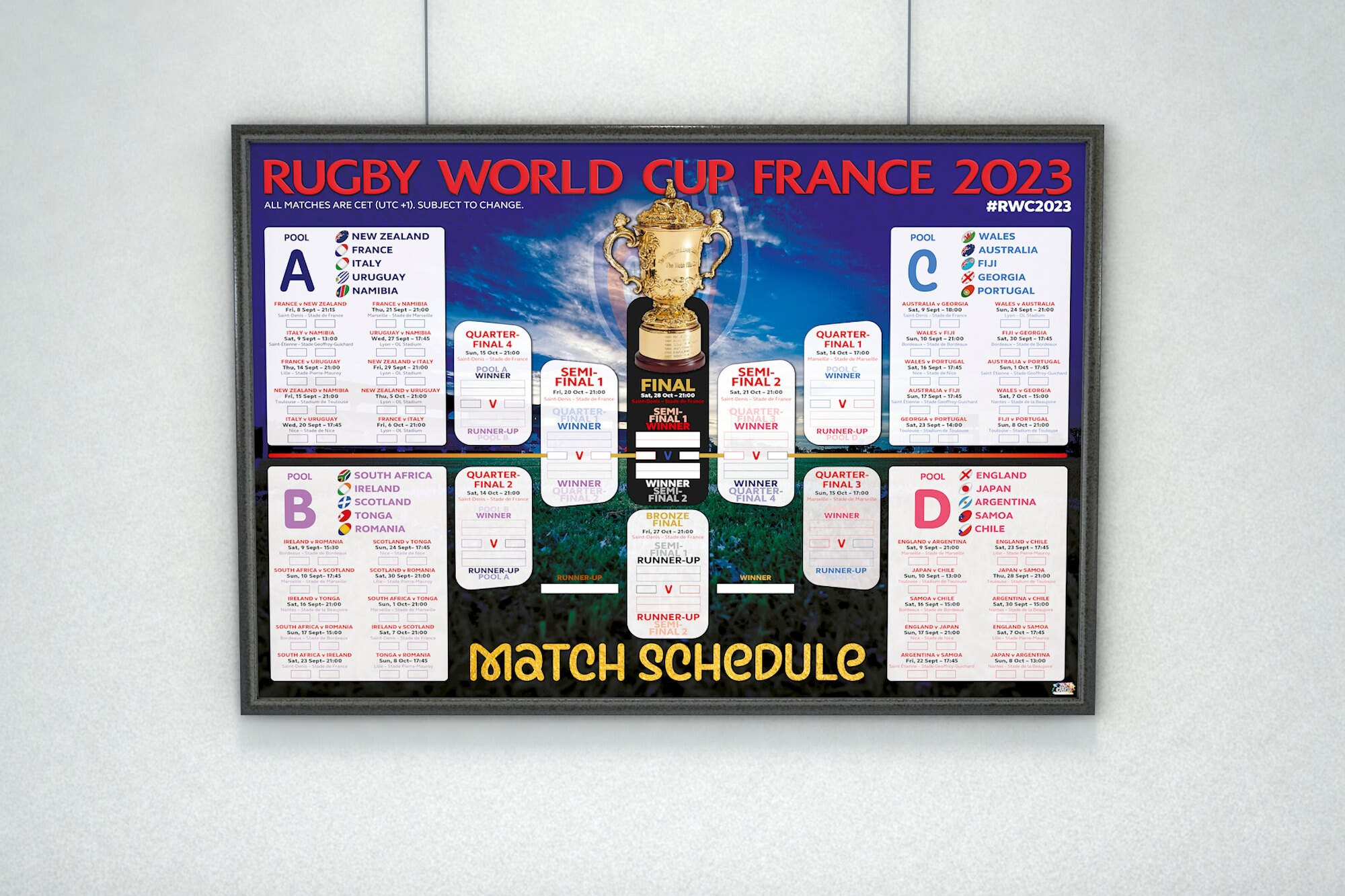 Rugby World Cup 2023 Scorecard & Schedule: Personalized Digital ...