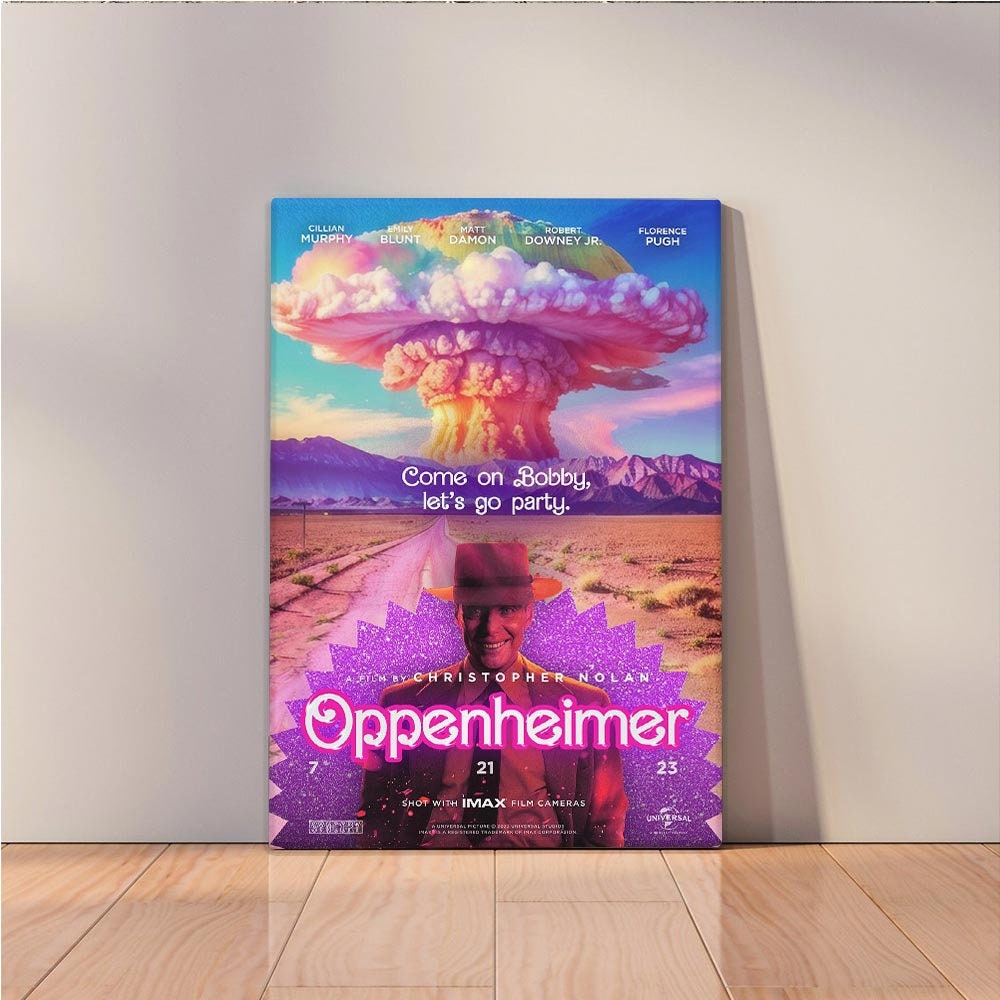 Barbenheimer Cillian Murphy Movie Poster Canvas, Oppenheimer 2023, Room ...