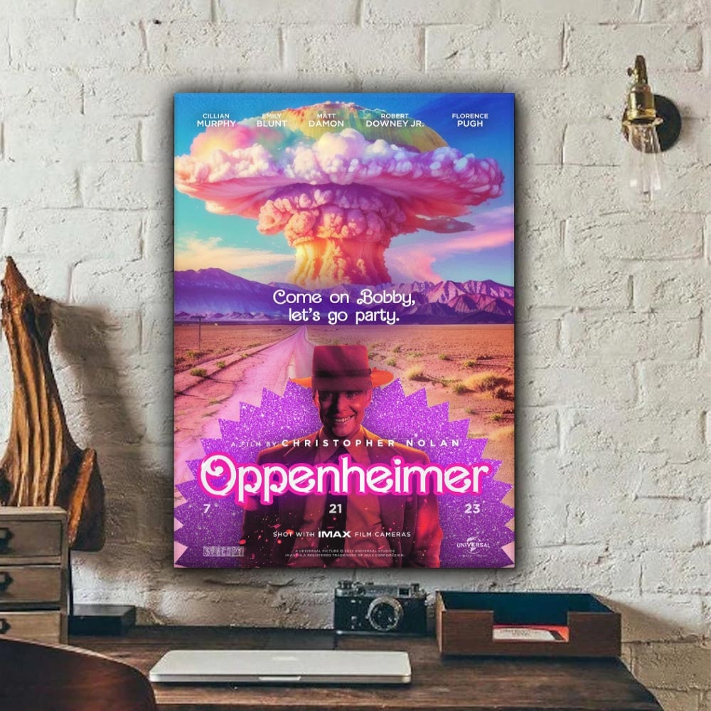 Barbenheimer Cillian Murphy Movie Poster Canvas, Oppenheimer 2023, Room ...