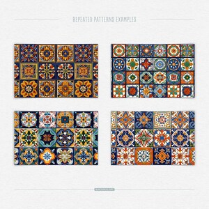 Vibrant Mexican Tiles Digital Paper, Talavera Repeatable Patterns ...