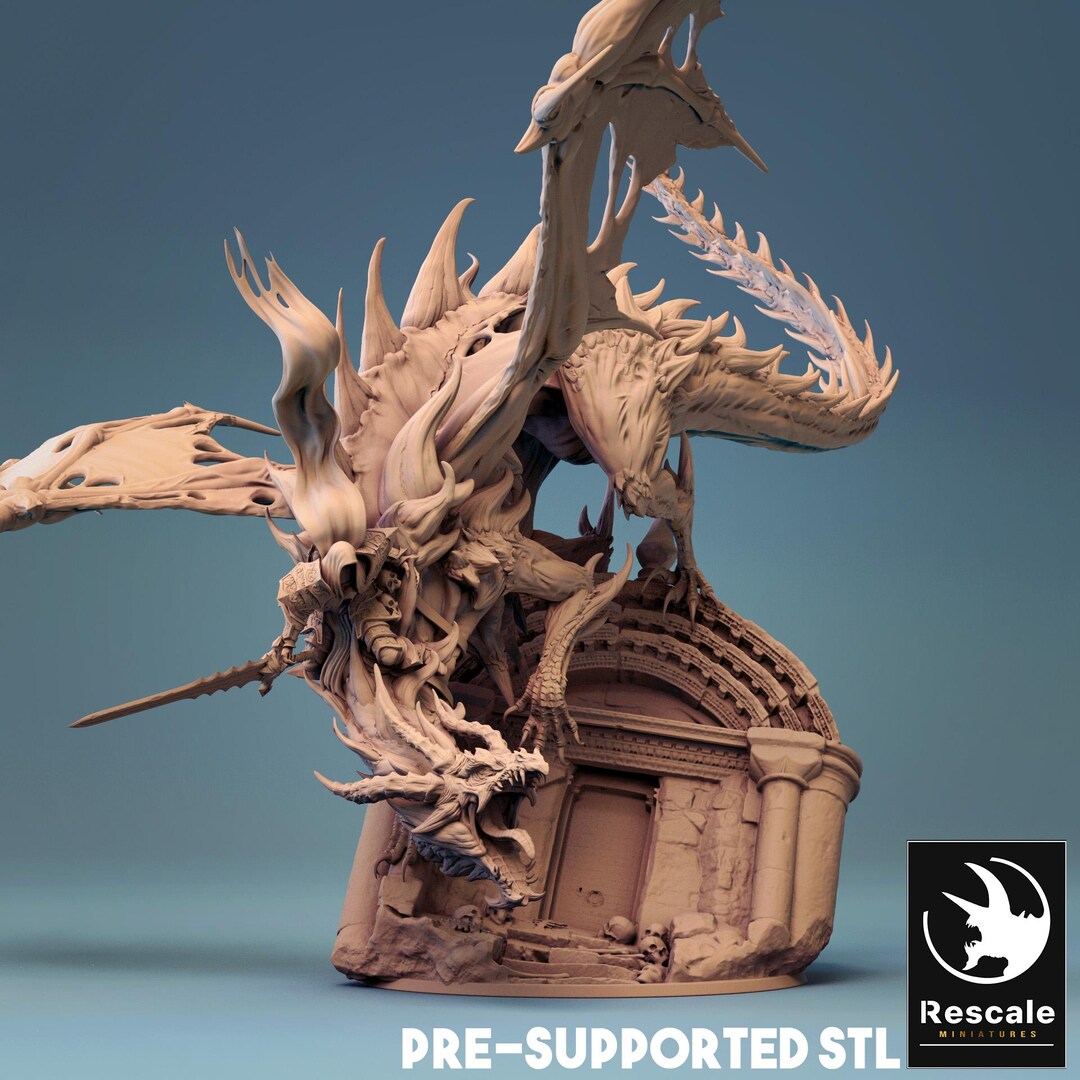 Cursed Dragon Mounted | DND| TTRPG| by Rescale Miniatures S - Etsy