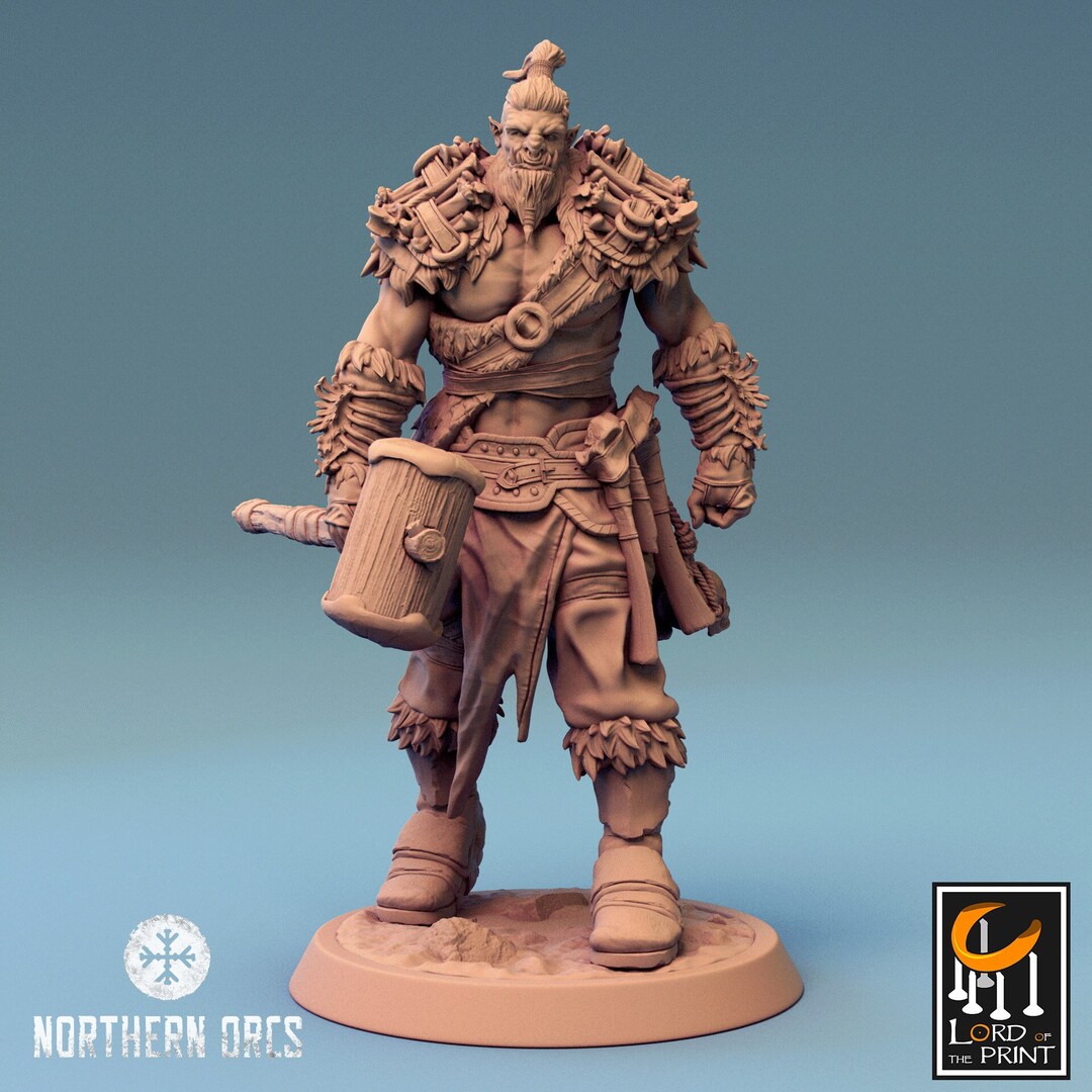 Orc Soldier Hammer Duel | DND| TTRPG| by Rescale Miniatures - Etsy
