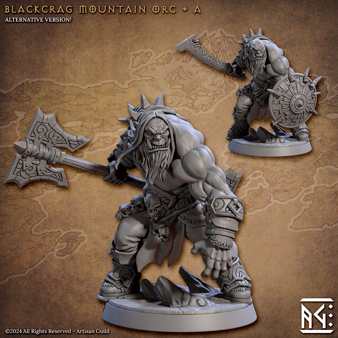 Blackcrag Mountain Orc Leader | DND| TTRPG| Premium Quality ECO Resin ...