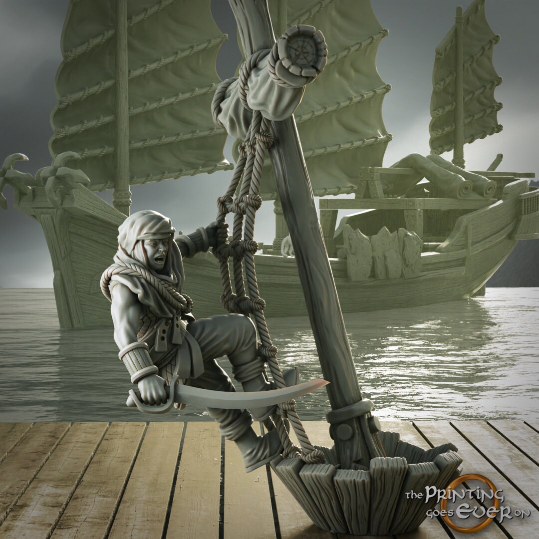 Pirate Climbing Crowsnest DND TTRPG Premium Quality ECO Resin by the ...